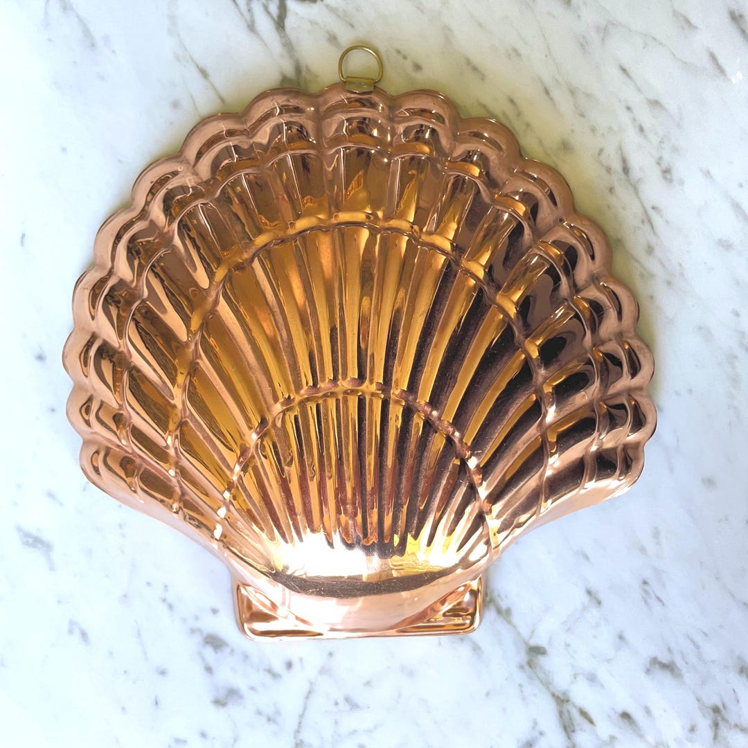 Vintage Copper Jello Mold, Seashell Jelly Mould, French Country ...