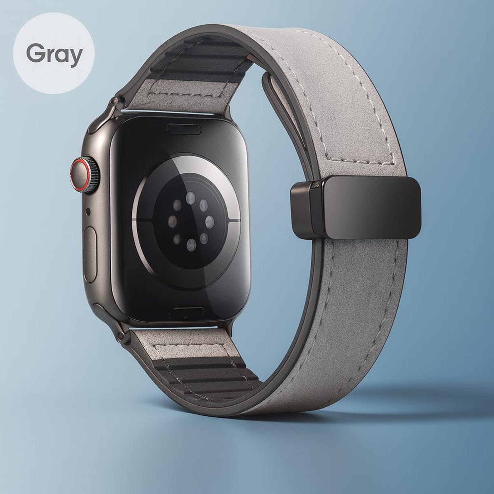 Magnetic Leather Apple Watch Band Men 49mm 45mm 44mm 42mm 41mm 40mm ...