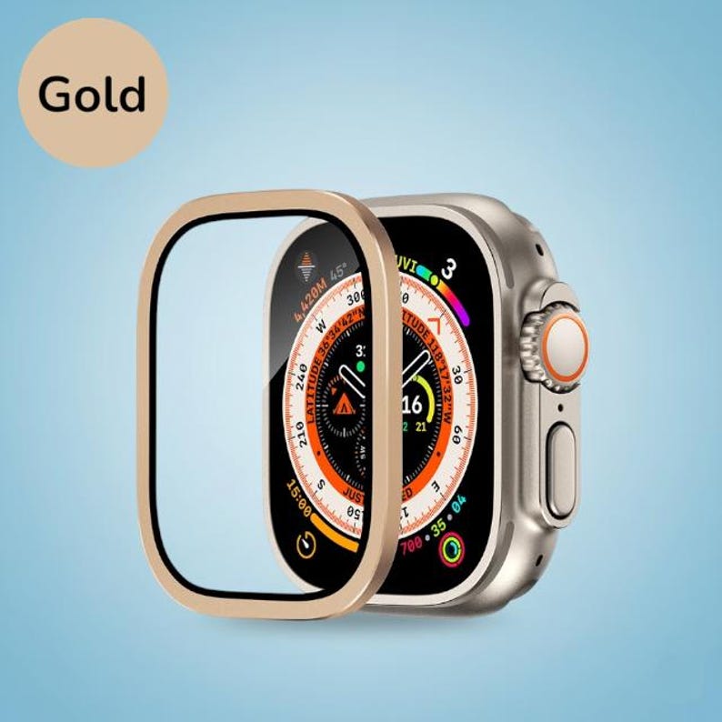 Apple Watch Ultra 49mm Case | Aluminum Alloy + Tempered Glass Screen ...
