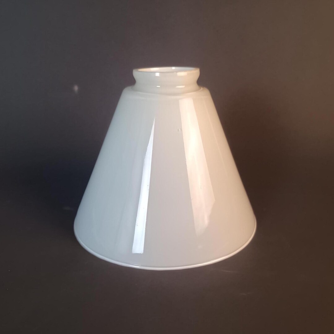 White Opal Glass Cone Lamp Shade Pendant or Torchiere Style 2.25" (2 1/ ...