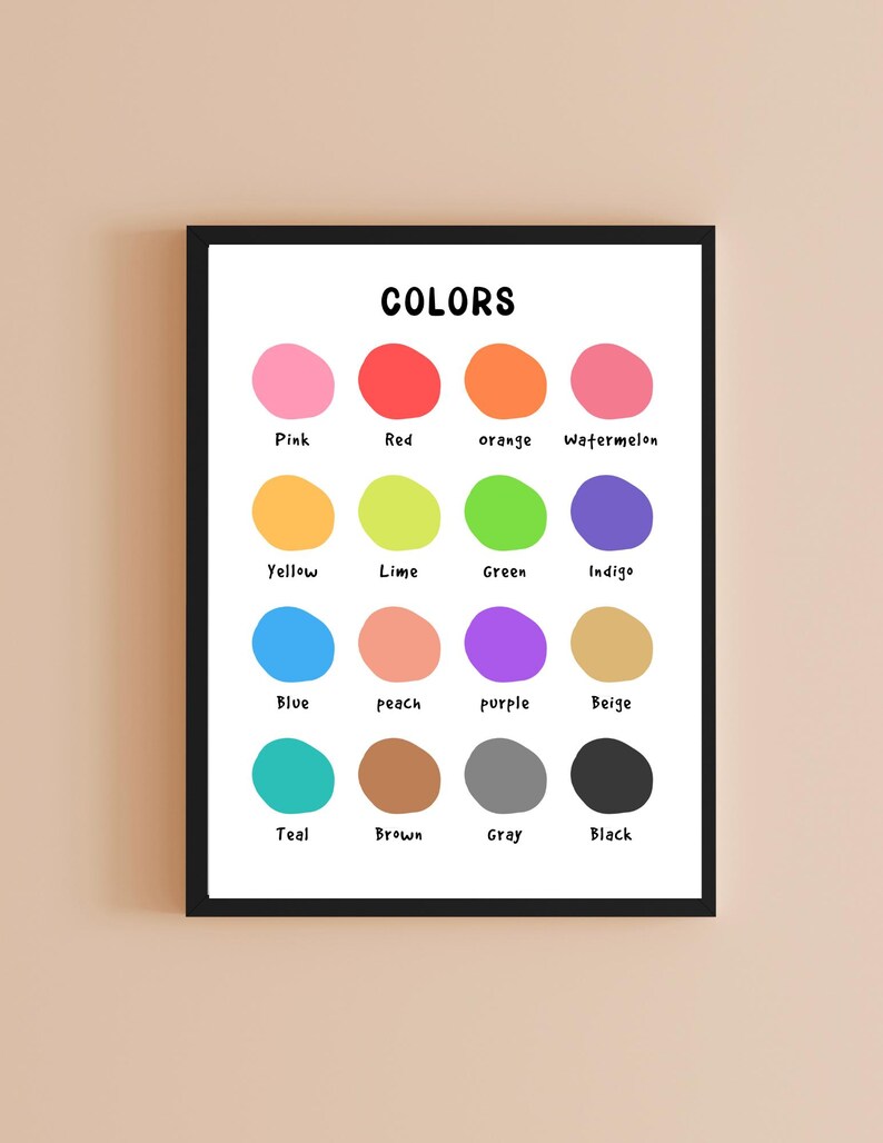 Kids Activities Learn Colors Printable Kids Chart Classroom Wall Art ...