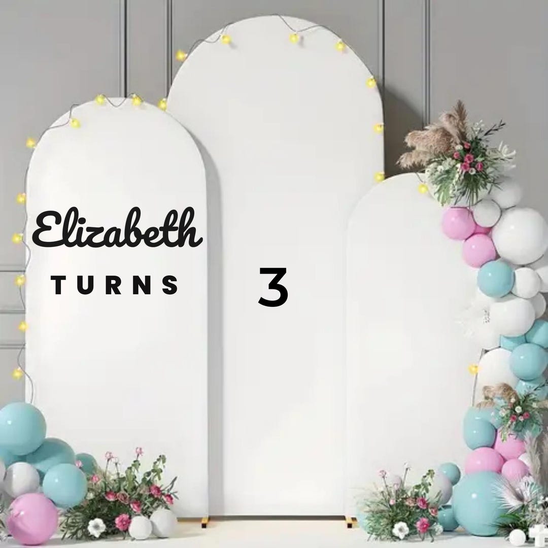 Arch Backdrop Name Vinyl Custom Name & Age Vinyl Decal for Rigid ...