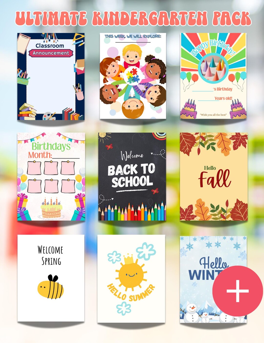 Kindergarten Classroom Posters Printable Bundle Pdf Daycare Teacher ...
