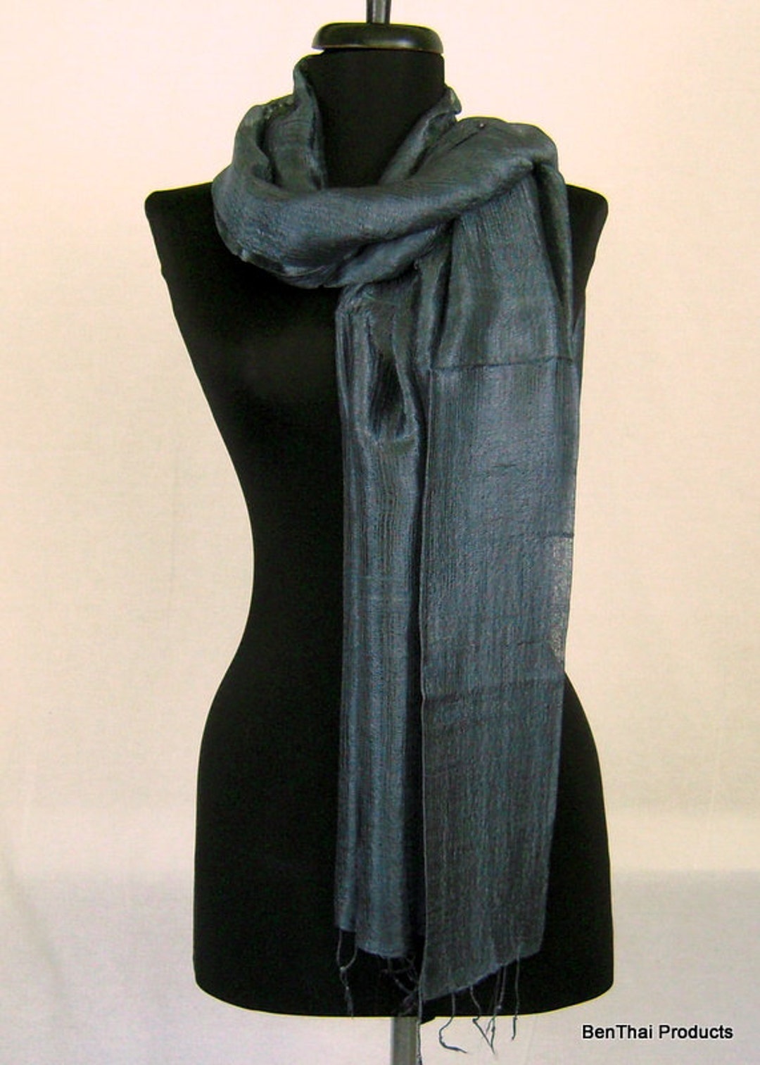 100 % Pure Raw Thai Silk Scarf Shawl Wrap 24"x 62" Large Handmade ...