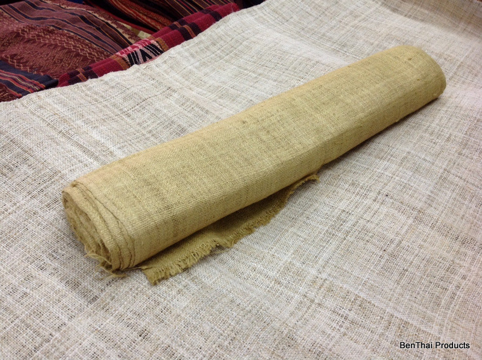 100% Handwoven Raw Hemp Fabric Textile From Thai Hmong Hilltribe 14 ...