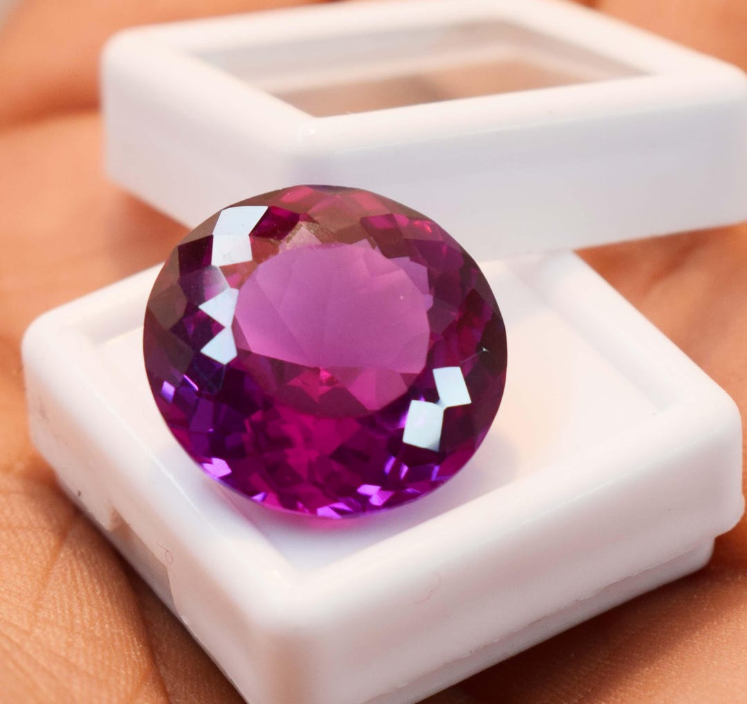 Natural 27ct Color Changing Alexandrite Gemstone, 17mm Round Cut ...