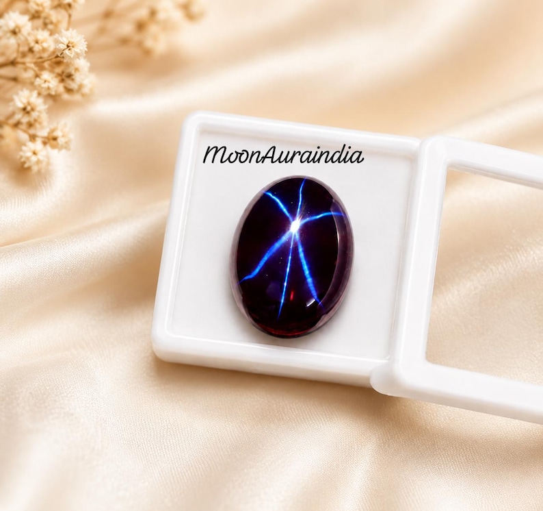 28ct Big Purple Star Sapphire Oval Cabochon Loose Gemstone Natural Star ...