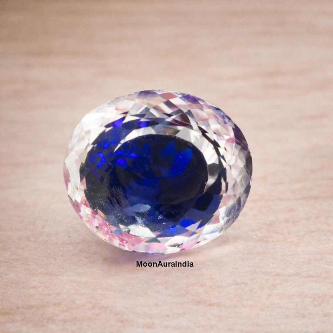 Natural Bicolor Pitambari Sapphire Gemstone: Oval Cut, 55cts - Etsy