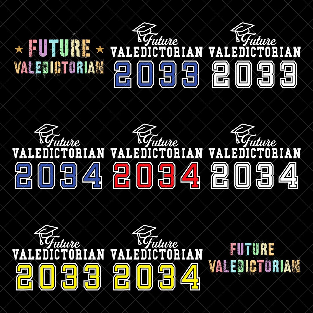 Future Valedictorian Png Bundle, Graduation Year 2033 2034 PNG, School ...