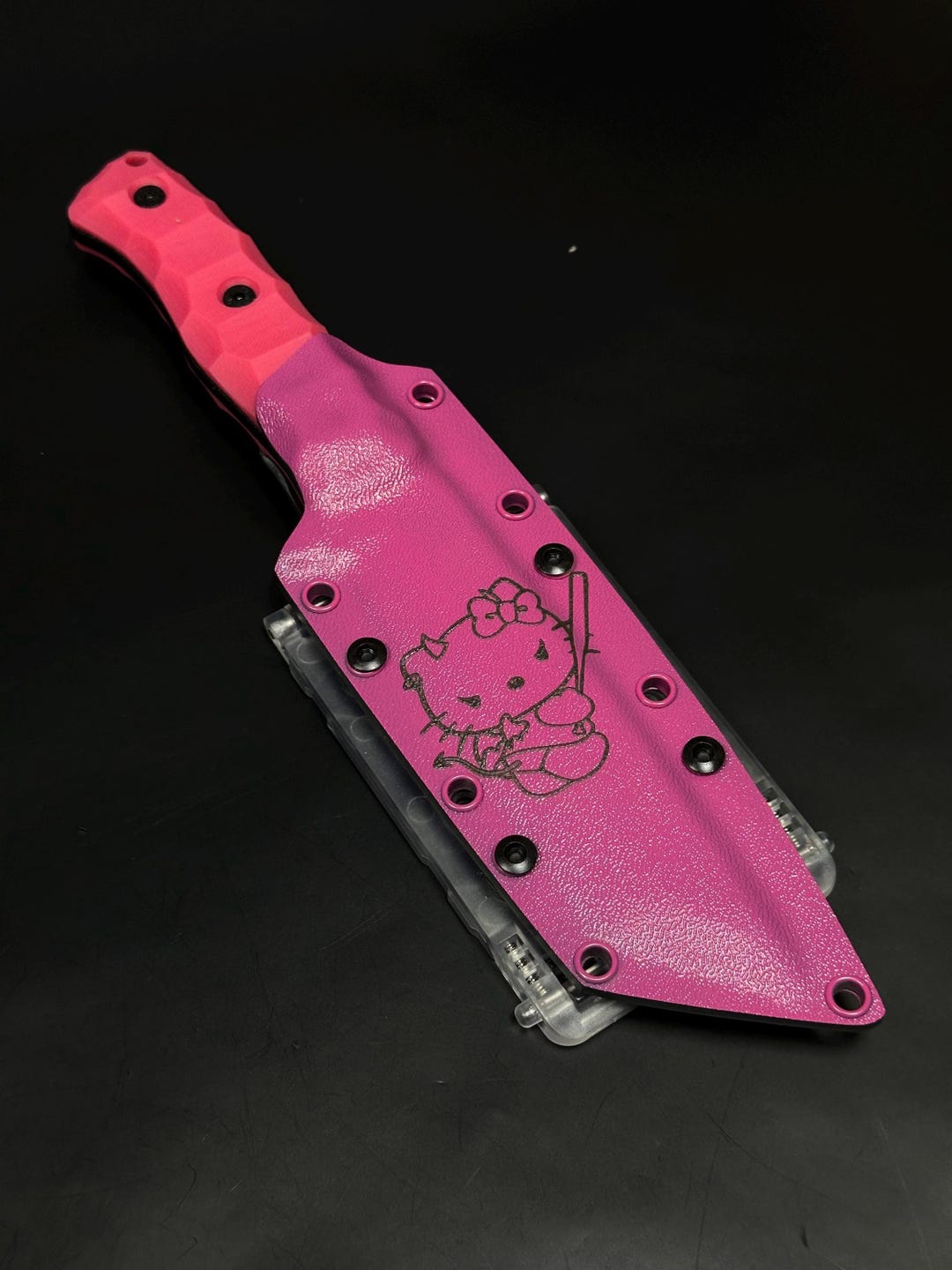 Hello Kitty Inspired Pink Tanto Knife Handmade | Anime Tactical Fixed ...