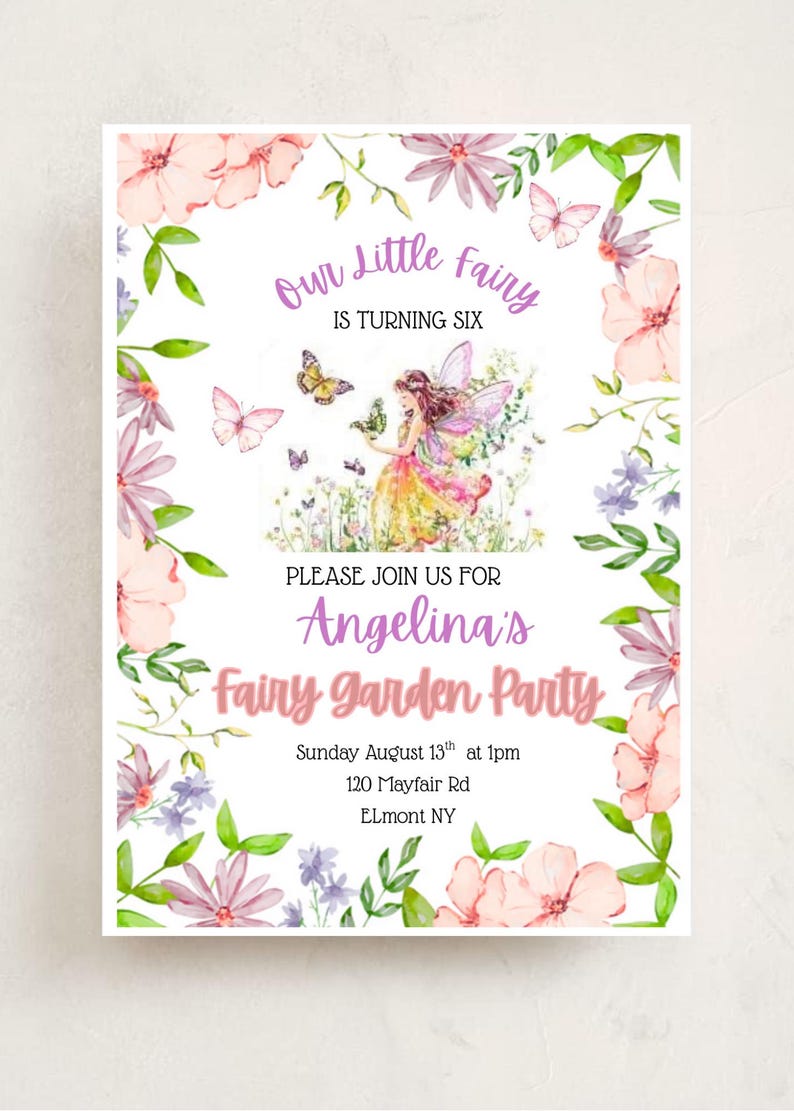 Fairy Garden Birthday Party Invitation TEMPLATE, Magical Fairy Invite ...