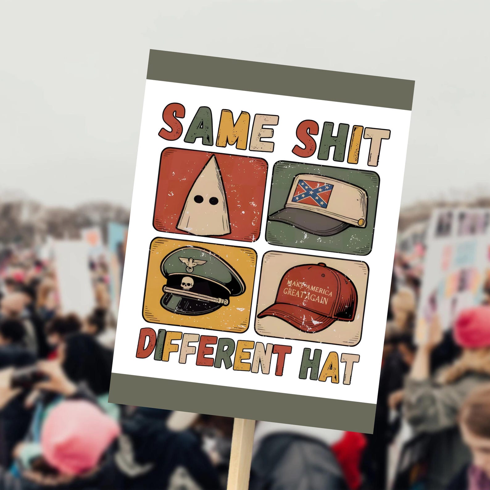 Same Shit Different Hat Protest Sign PRINTABLE | Anti-fascism Political ...