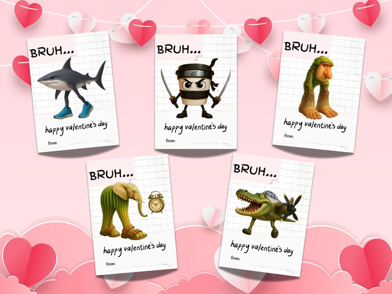 Italian Brainrot Meme Valentines Cards | Printable Funny Classroom ...