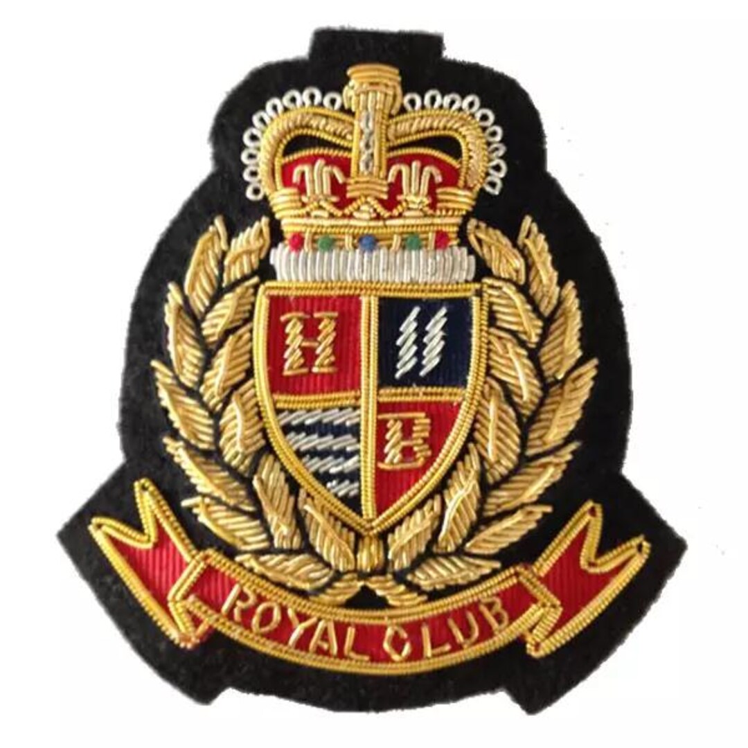 Royal Club Hand Embroidered Bullion Wire Blazer Crest/ Badge, Sew On ...