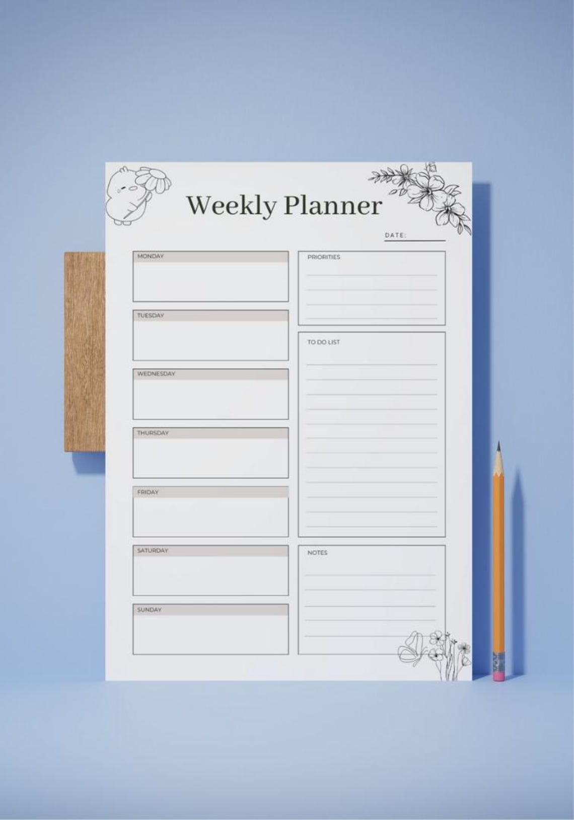 Modern Weekly Planner Printable | Minimalist Schedule Sheet (PDF ...