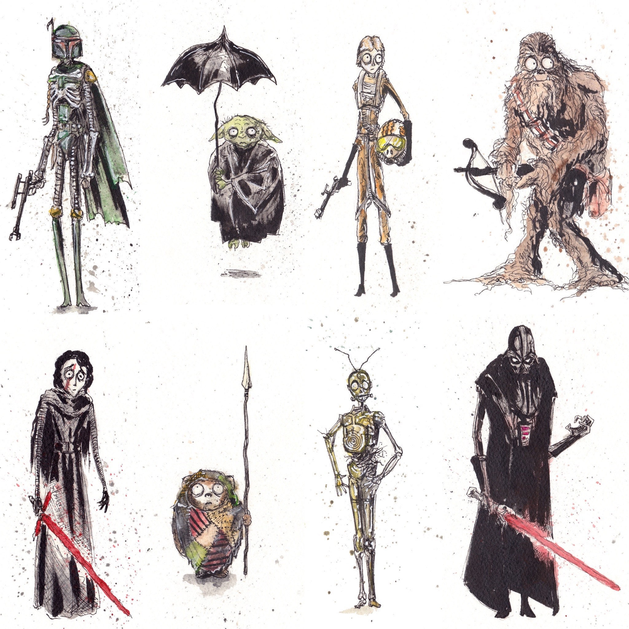 Entire Set of Tim Burton Star Wars Vol.1 8.5x11 Signed Prints | Etsy