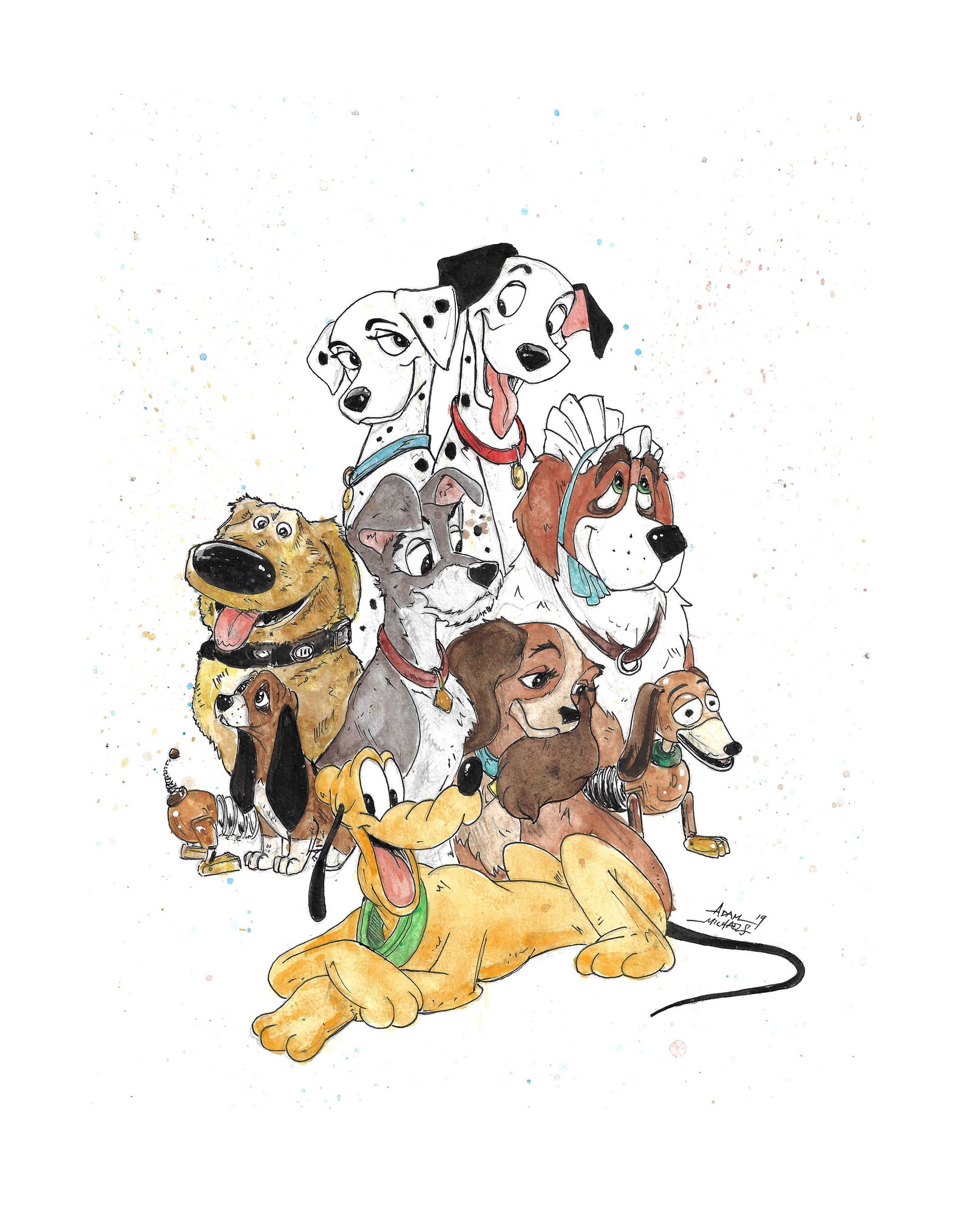 Disney Dogs Art Print | Etsy