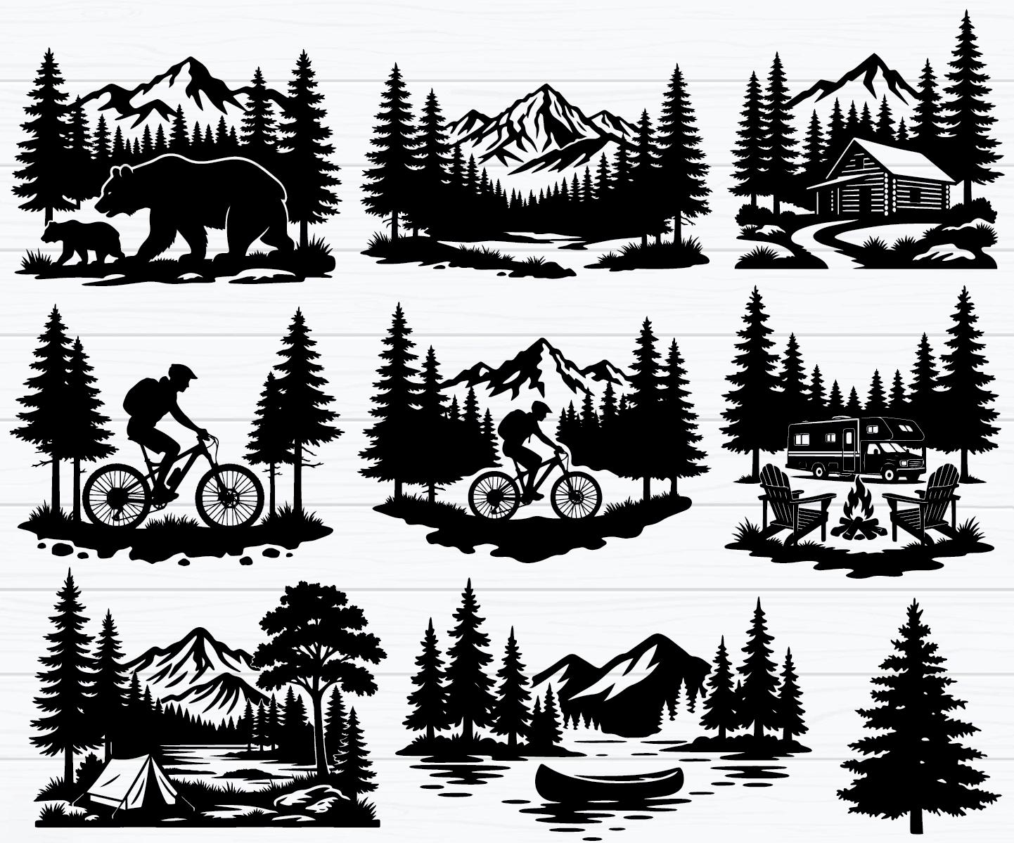 Forest Wildlife SVG Bundle, Mountain Cabin Cut Files, Commercial Use - Etsy