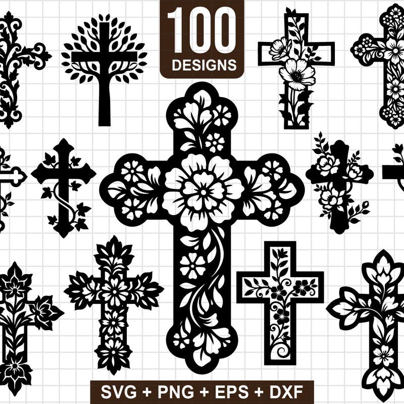 Chrome Heart Cross Svg - Etsy