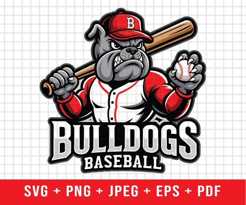 Bulldogs Baseball Mascot SVG, School Spirit Design (digital Download ...