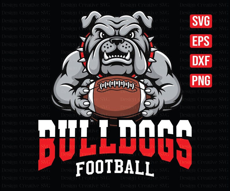 Bulldogs Football Svg, Football Team Svg, Bulldog Mascot Svg, Bulldogs ...