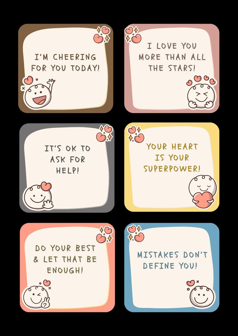 24 Printable Encouraging Lunchbox Notes for Kids | Back to School PDF ...