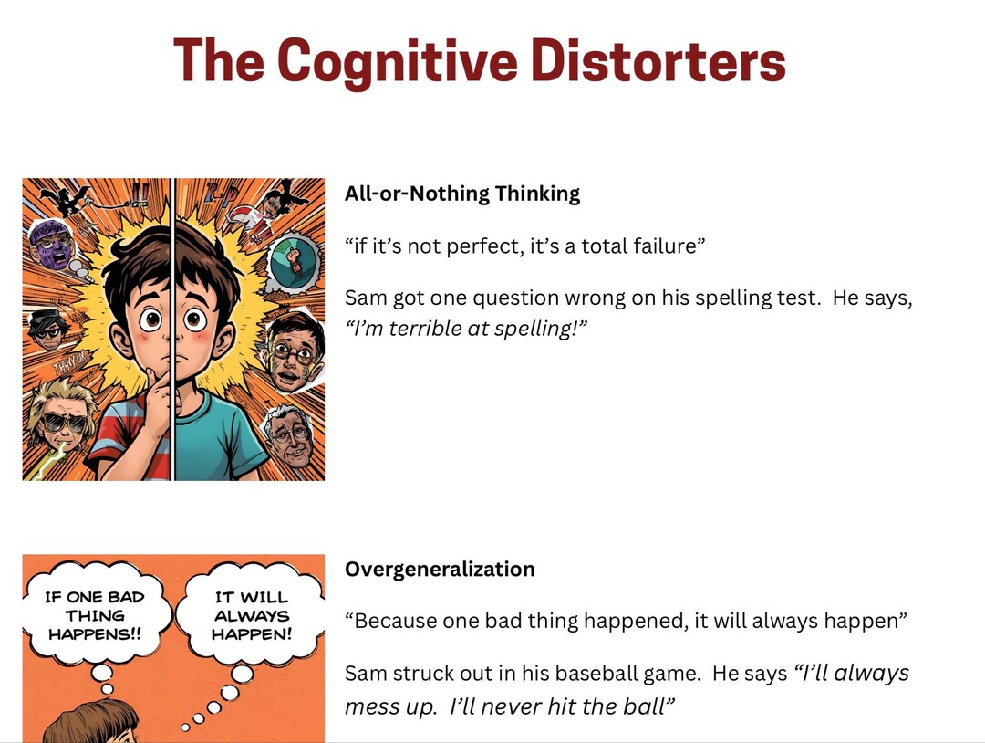 Cognitive Distortions Handout - Etsy