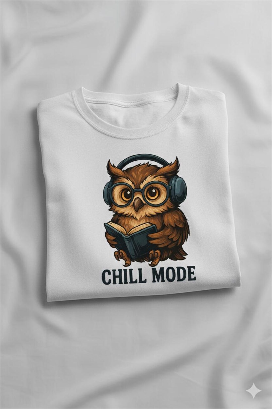 Chill Mode Owl PNG | Cute Owl With Glasses & Headphones | Reading Owl ...