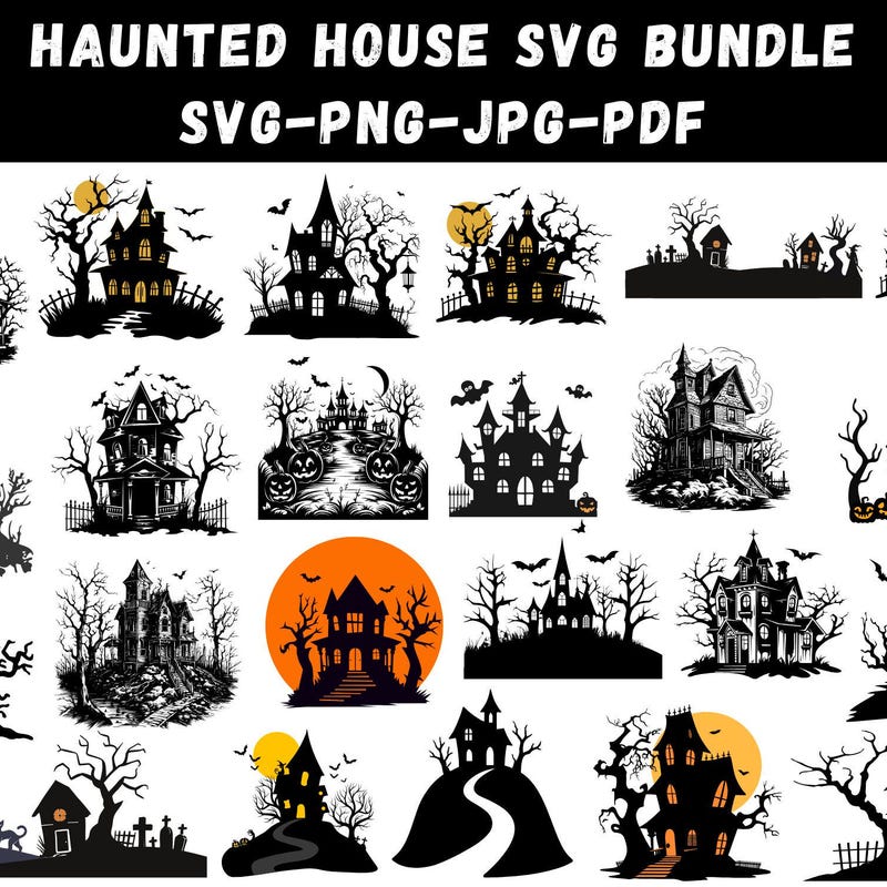 Haunted House Svg - Etsy