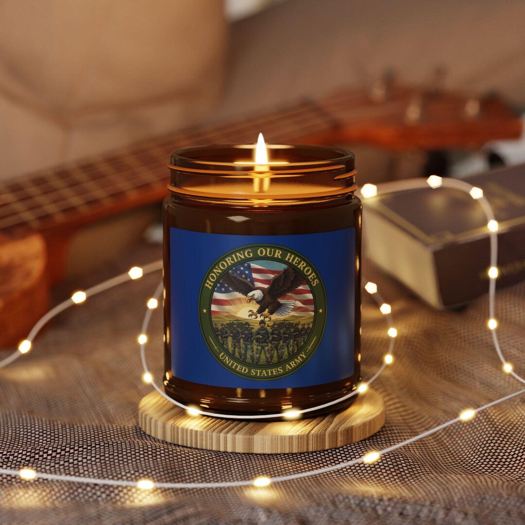 Honoring Our Heros United States Army, Scented Soy Candle, Amber Jar ...