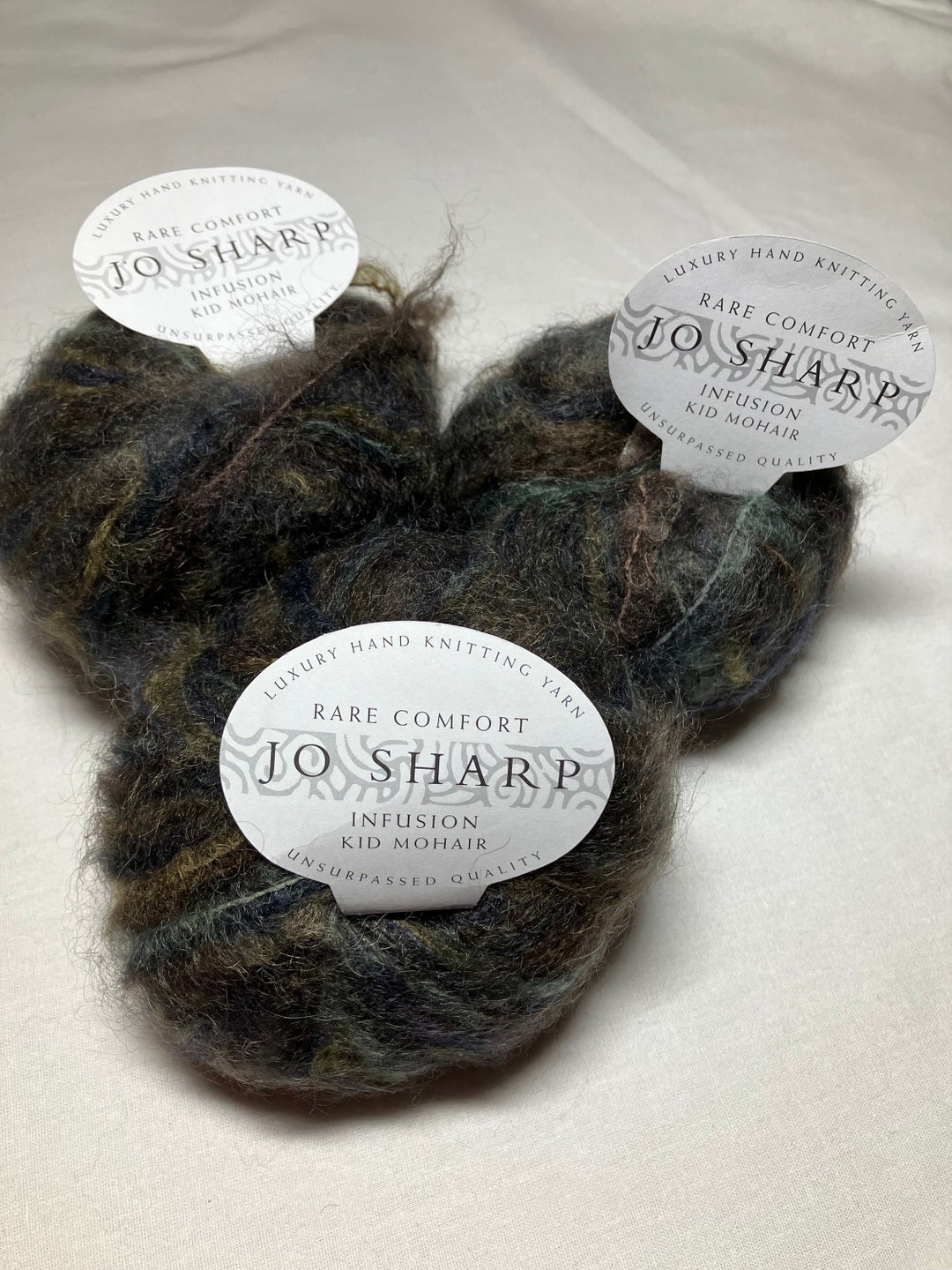 Jo Sharp, Kid Mohair / Wool / Nylon Yarn, Warm Green-brown-blue-gold ...
