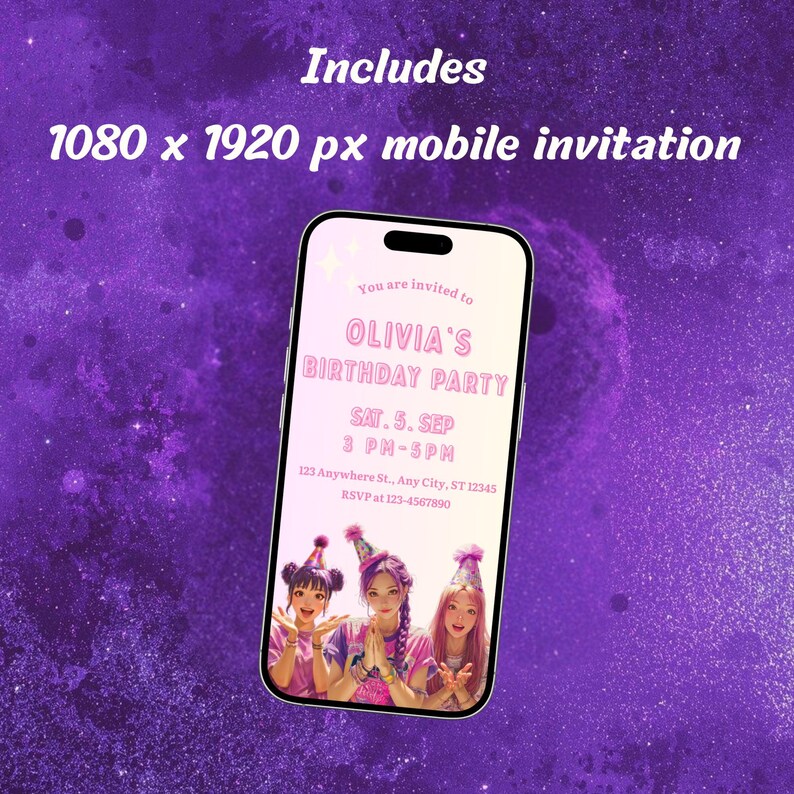 Kpop Demon Hunters Birthday Invitation, Editable Canva Template ...