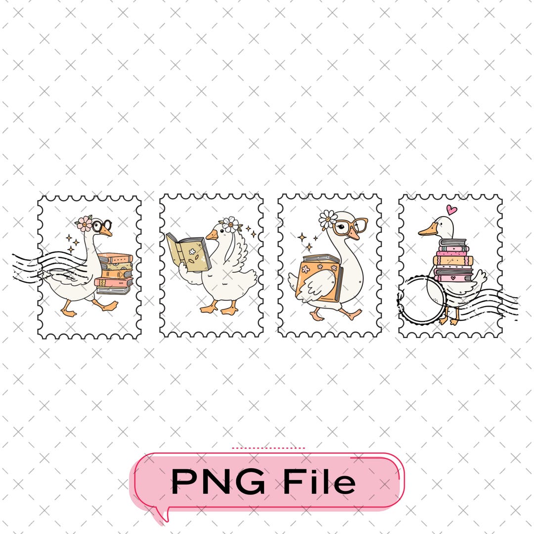 Reading Silly Goose Png, Funny Teacher Bookish Design, Librarian Stamp ...