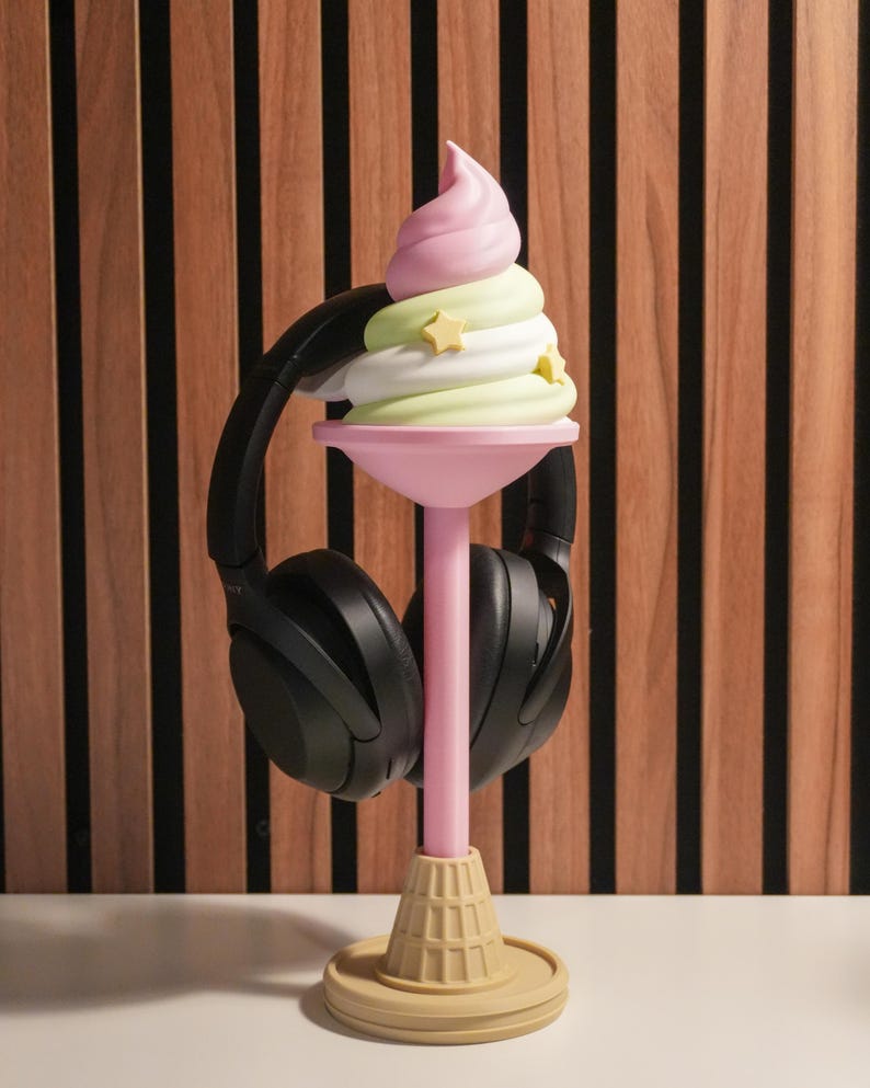 Pastel Ice Cream Headphone Stand – Kawaii Gaming Desk Decor - Etsy