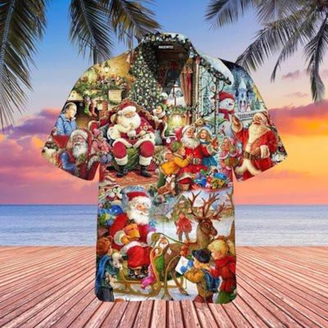 Santa is Delivering Love Hawaiian Shirt, Christmas Aloha Shirt for Men ...