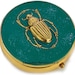 Scarab Pill Box: Hand Painted Teal Enamel, Art Deco Design - Etsy