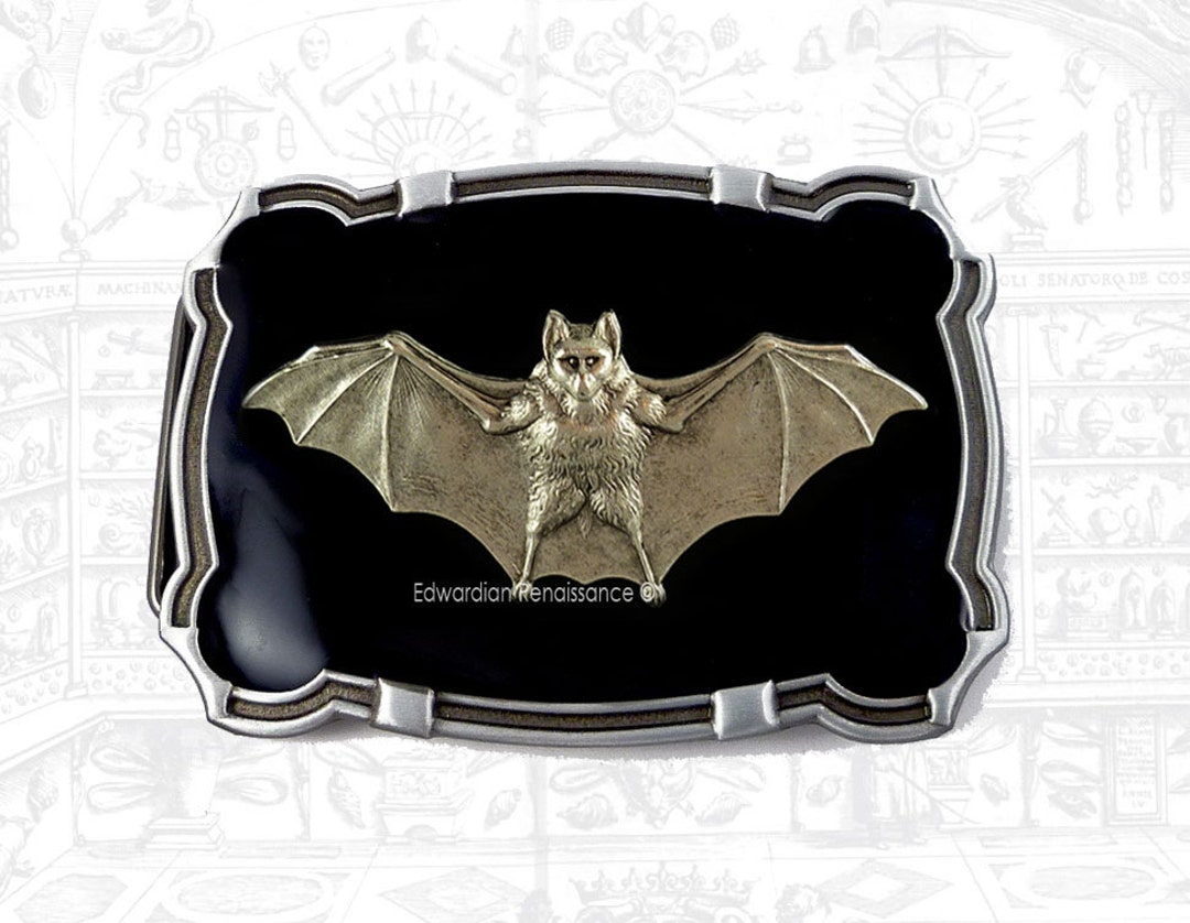 Flying Vampire Bat Belt Buckle Inlaid in Hand Painted Glossy - Etsy
