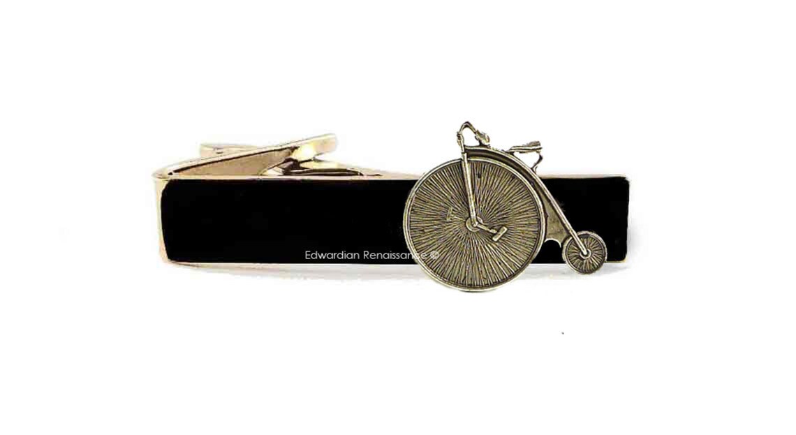 High Wheel Bicycle Tie Pin Brass Gold Classic Cyclist Penny | Etsy