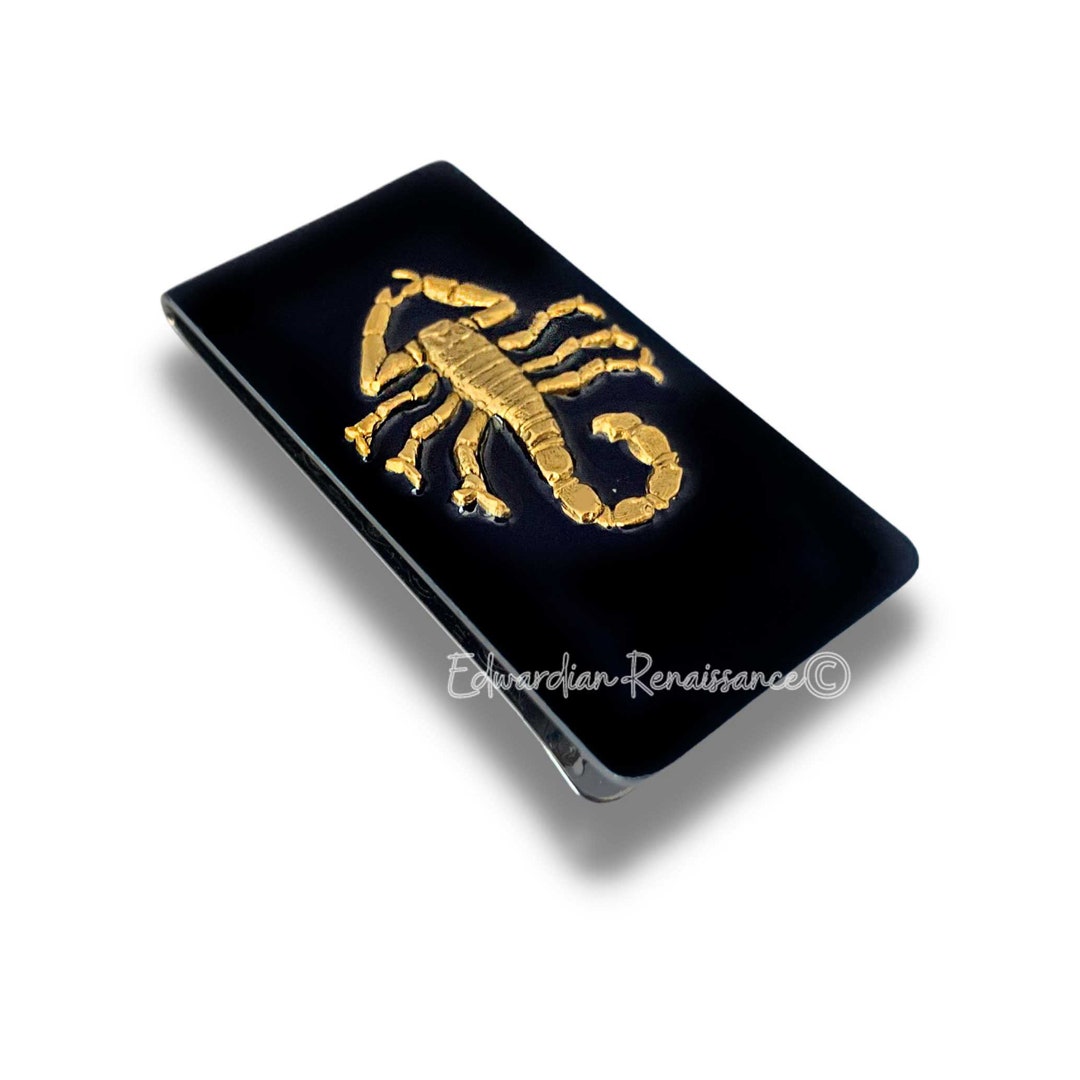 Antique Gold Scorpio Money Clip: Hand-painted Enamel Zodiac - Etsy