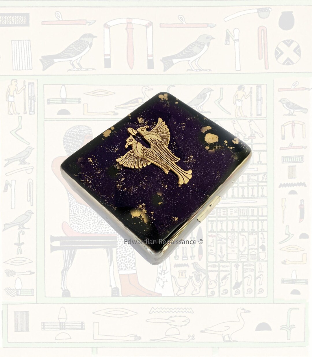 Falcon Weekly Pill Box: Gold Horus Art Deco Design, Personalized Option - Etsy