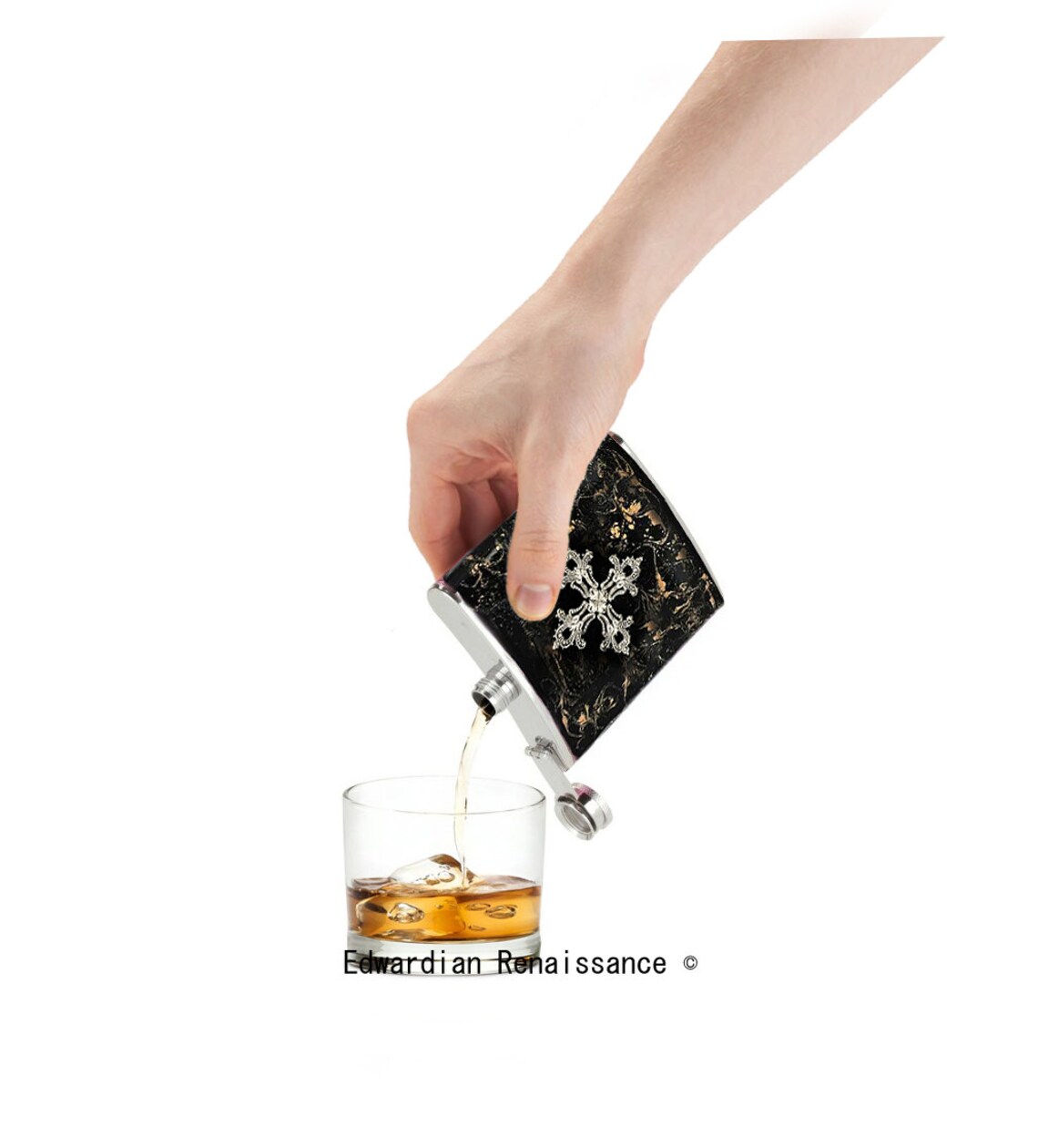 Skull & Crossbones Flask: Hand-painted Gothic Enamel, Personalized ...