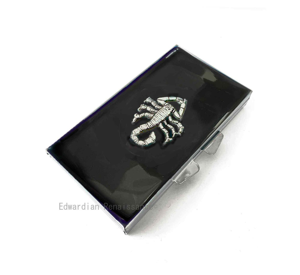 Scorpion Pill Box: Hand Painted Enamel, Art Deco Zodiac, Personalized ...