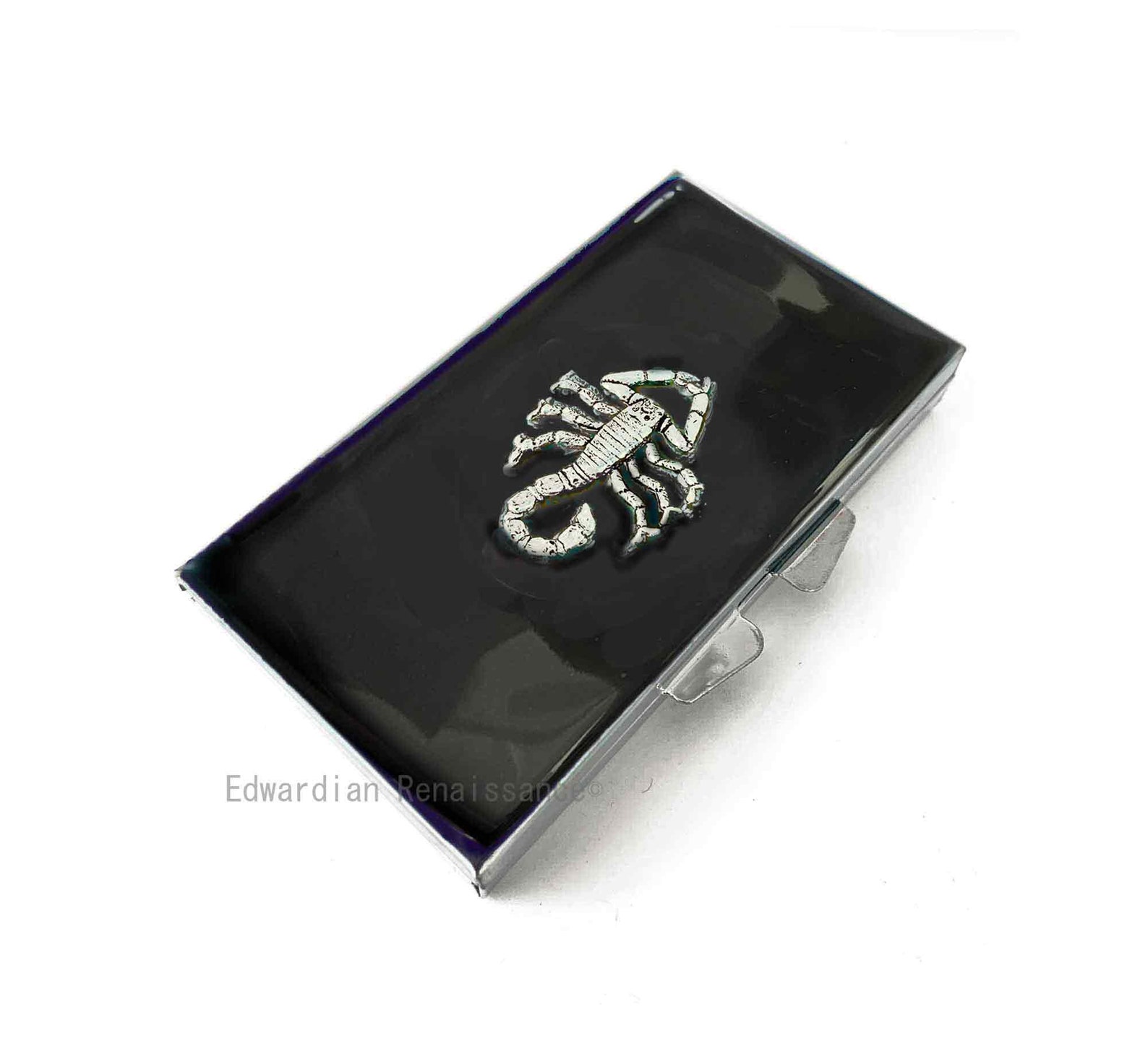Scorpion Pill Box: Hand Painted Enamel, Art Deco Zodiac, Personalized ...