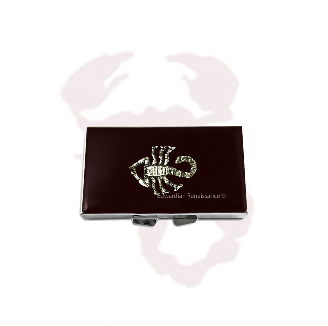 Scorpion Pill Box: Hand Painted Enamel, Art Deco Zodiac, Personalized ...