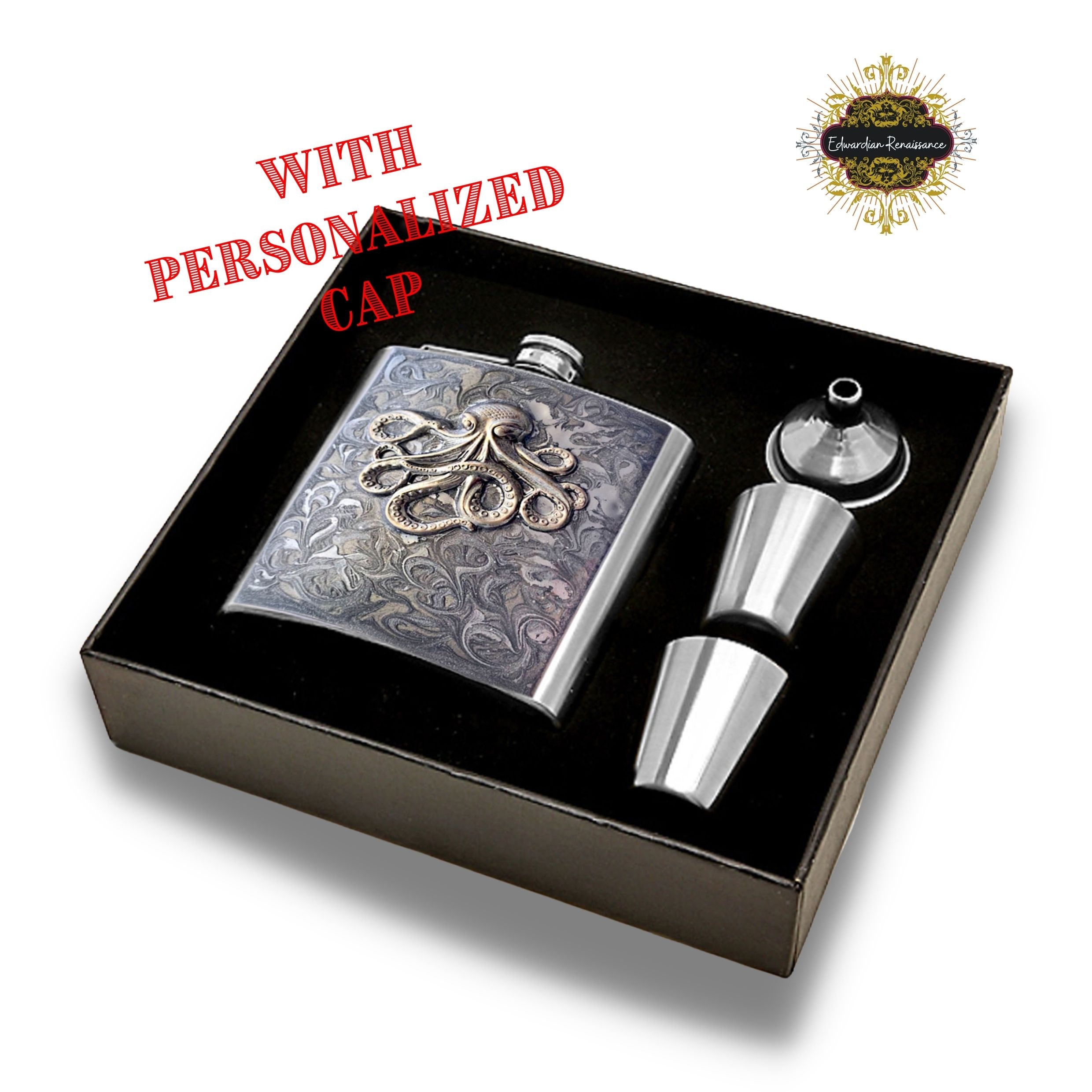 Skull & Crossbones Flask: Hand-painted Gothic Enamel, Personalized ...