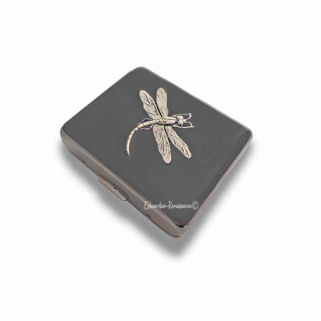 Dragonfly Pill Box: Art Nouveau Hand Painted Enamel, Personalized ...