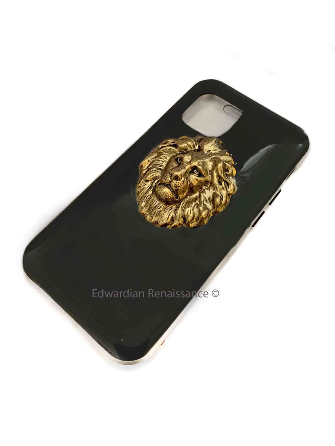 Antique Gold Lion iPhone Case: Hand Painted Black Enamel, Neo Classic ...