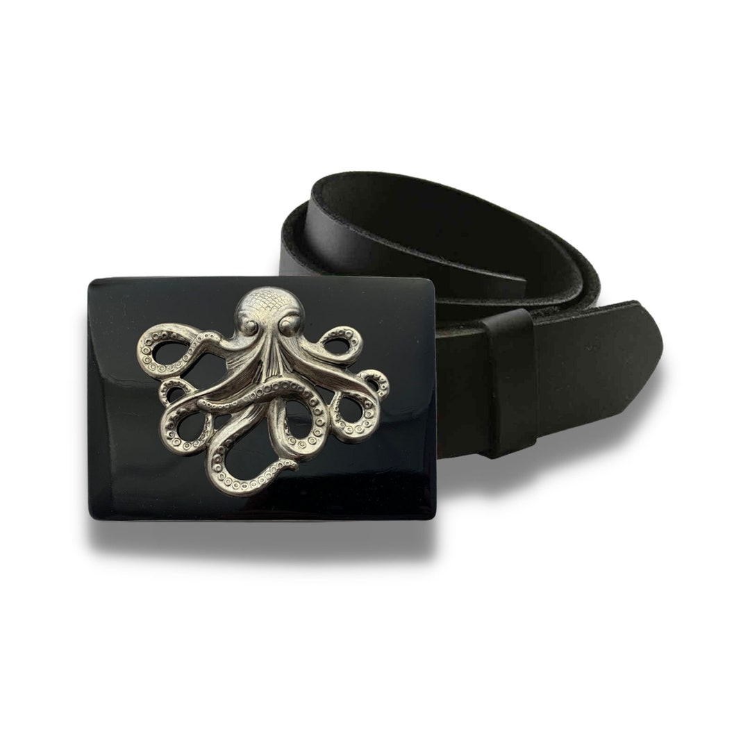 Octopus Belt Buckle: Hand-painted Enamel Kraken, Nautical Fantasy - Etsy
