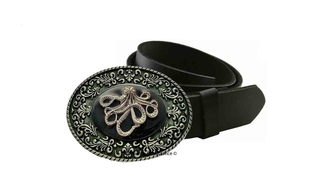 Octopus Belt Buckle: Hand-painted Enamel Kraken Style - Etsy
