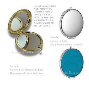 Celestial Moon and Stars Compact Mirror: Hand Painted Gold Enamel ...